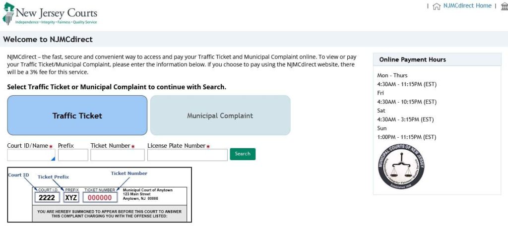 Cómo pagar tickets de tránsito en New Jersey ️ - DMVFacil